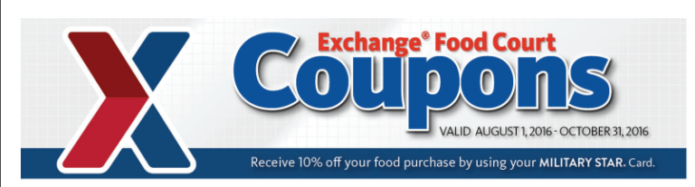 AAFES PX FOOD COURT COUPONS: Now-Oct 31st – RETAIL SALUTE